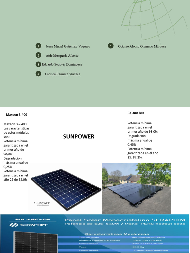 Comparativa de Paneles Solares Maxeon y Sydemex | PDF