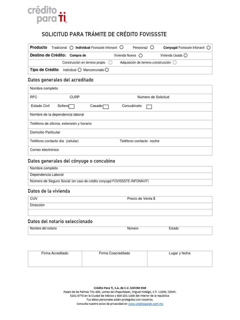 Solicitud de Crédito Fovissste2021 | PDF | Finanzas y dinero