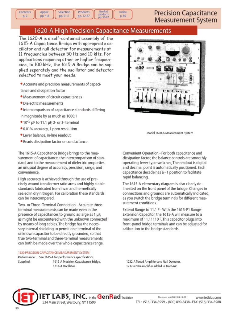 1620-A High Precision Capacitance Measurements | PDF | Decibel | Capacitor