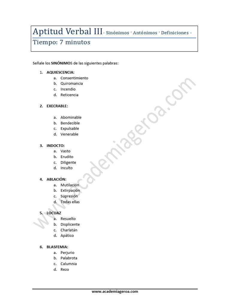 03-Aptitud Verbal III | PDF