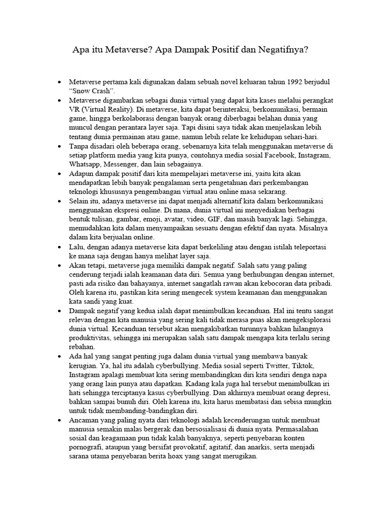 Metaverse | PDF | Komputer