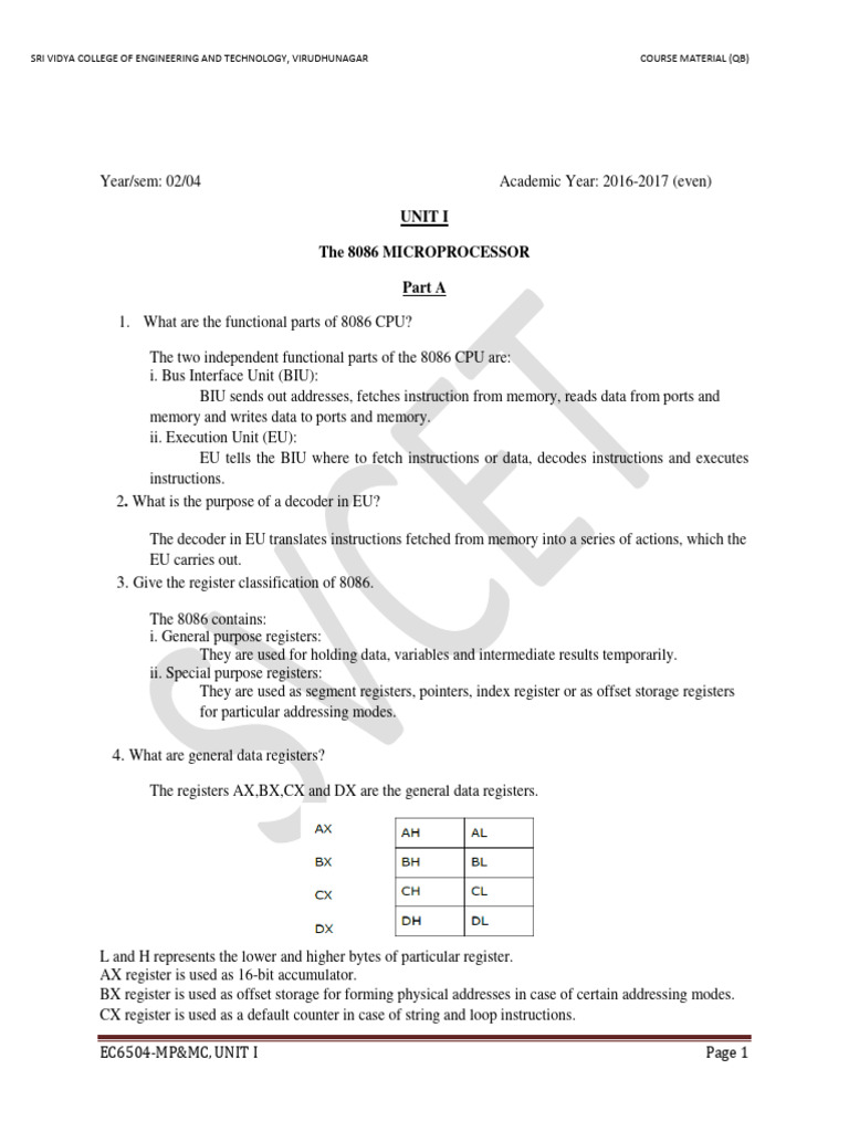 Mpmc Unit1 Pdf Assembly Language Software Development 