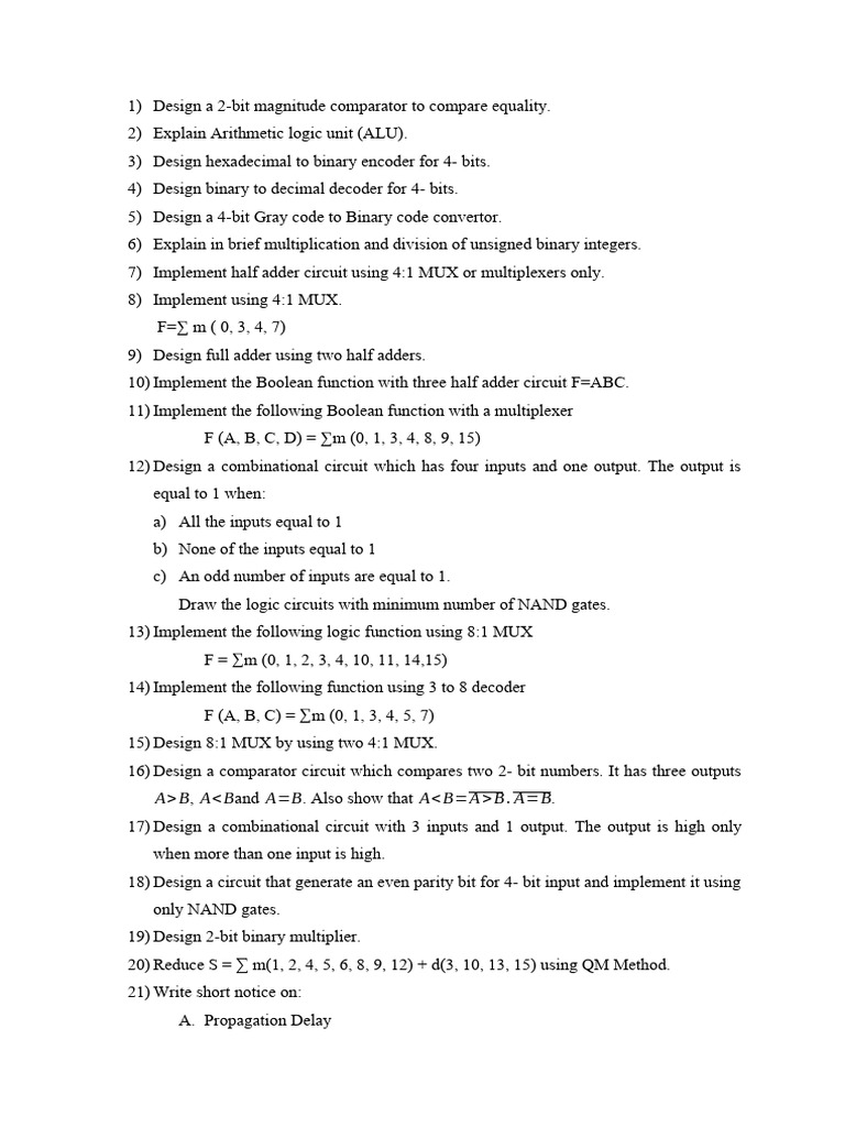 DSD Assignment-I | PDF