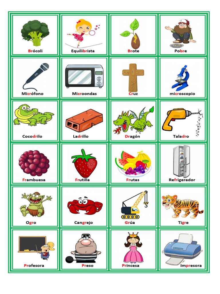 BINGO Difonos Con Ere | PDF | Juegos y actividades