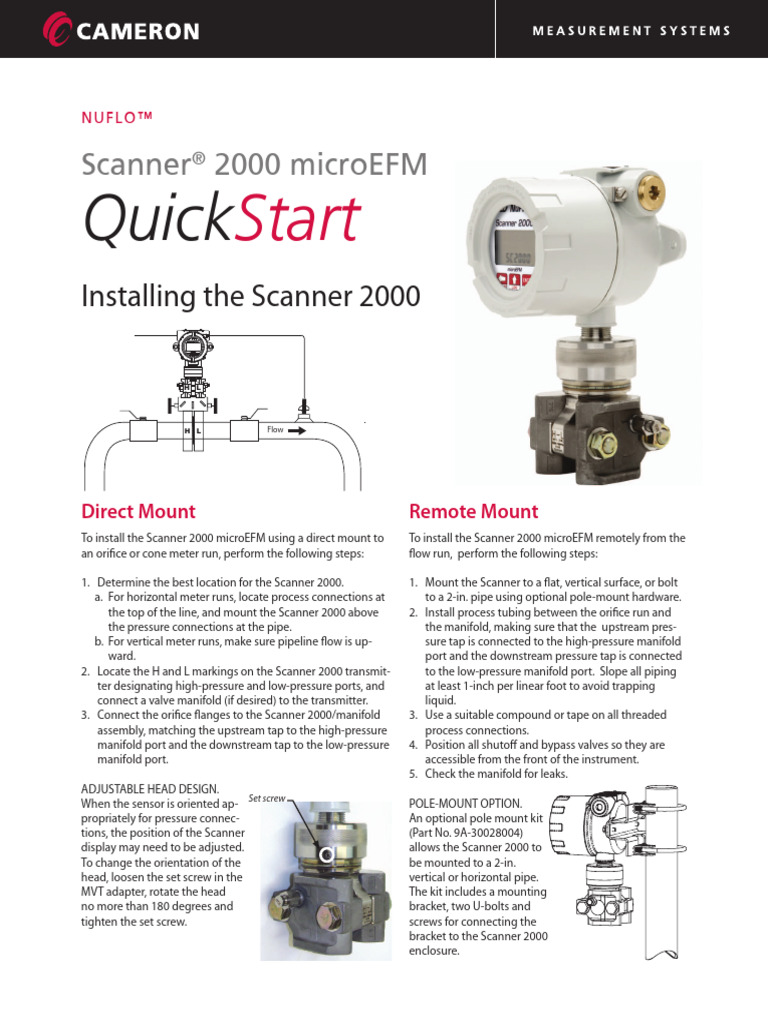 Cameron Scanner 2000 Quick Start Guide | PDF | Menu (Computing ...