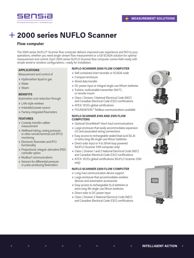 2000 Series NUFLO Scanner Flow Computers Product Sheet | PDF | Flow ...