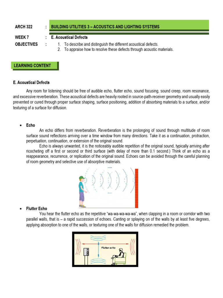 Acoustical Defects in Architecture | PDF | Reflection (Physics) | Acoustics