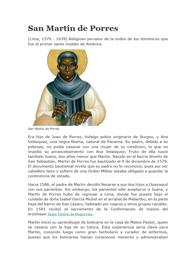 Biografia de San Martin de Porres | PDF