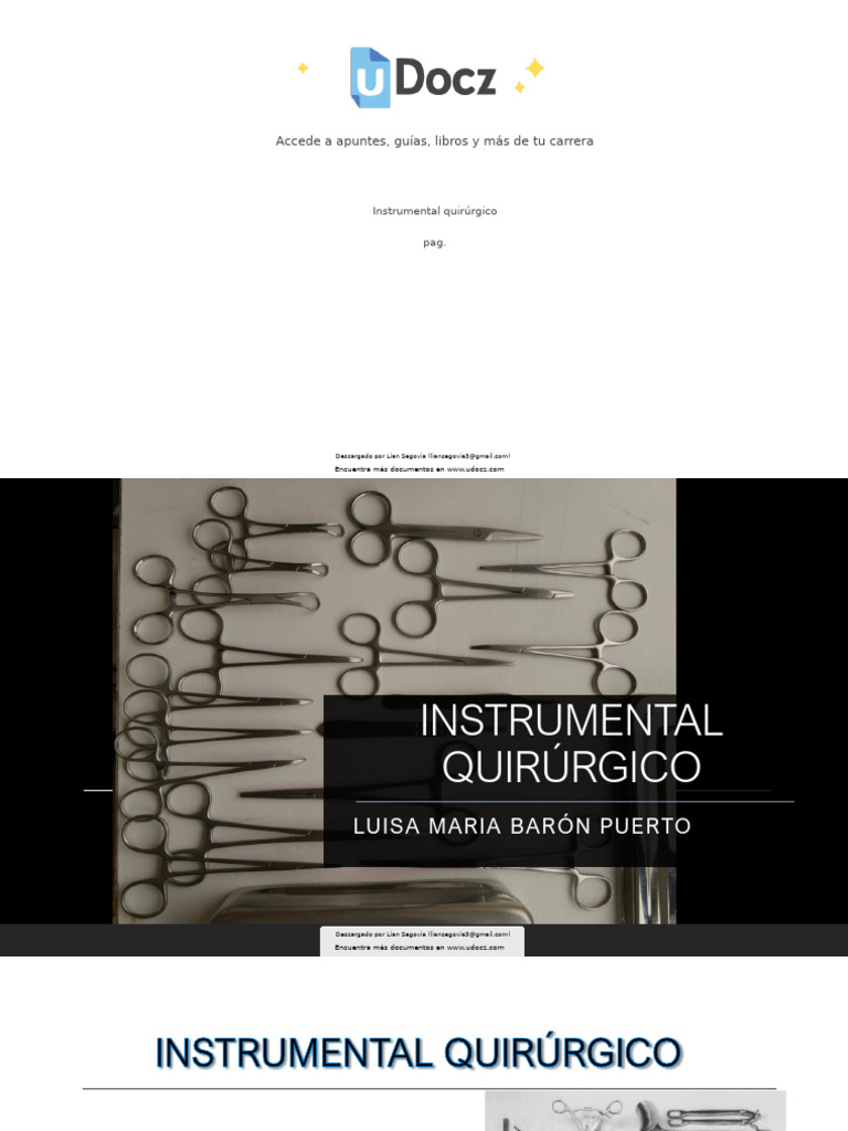 Instrumental quirúrgico | PDF | Medicina CLINICA | Especialidades Medicas