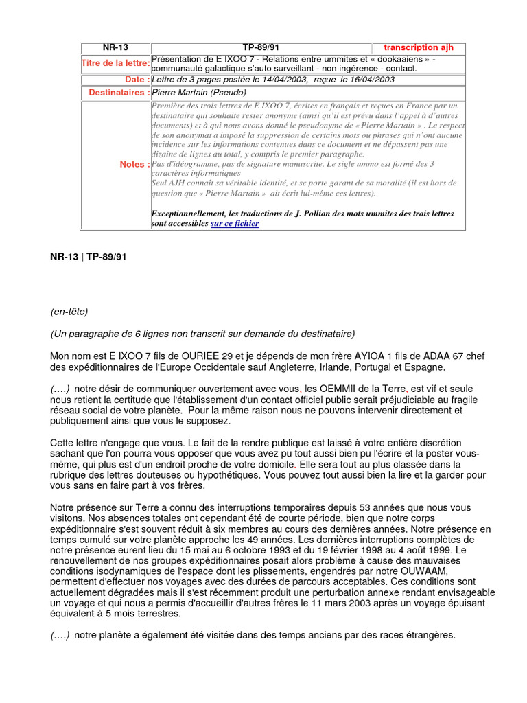 Relations Ummites et Dookaiens : Contact Galactique | PDF | Astronomie