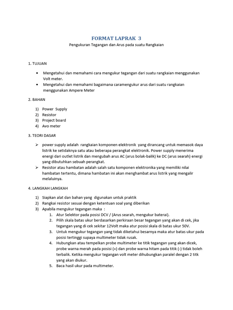Format Laprak 3 | PDF