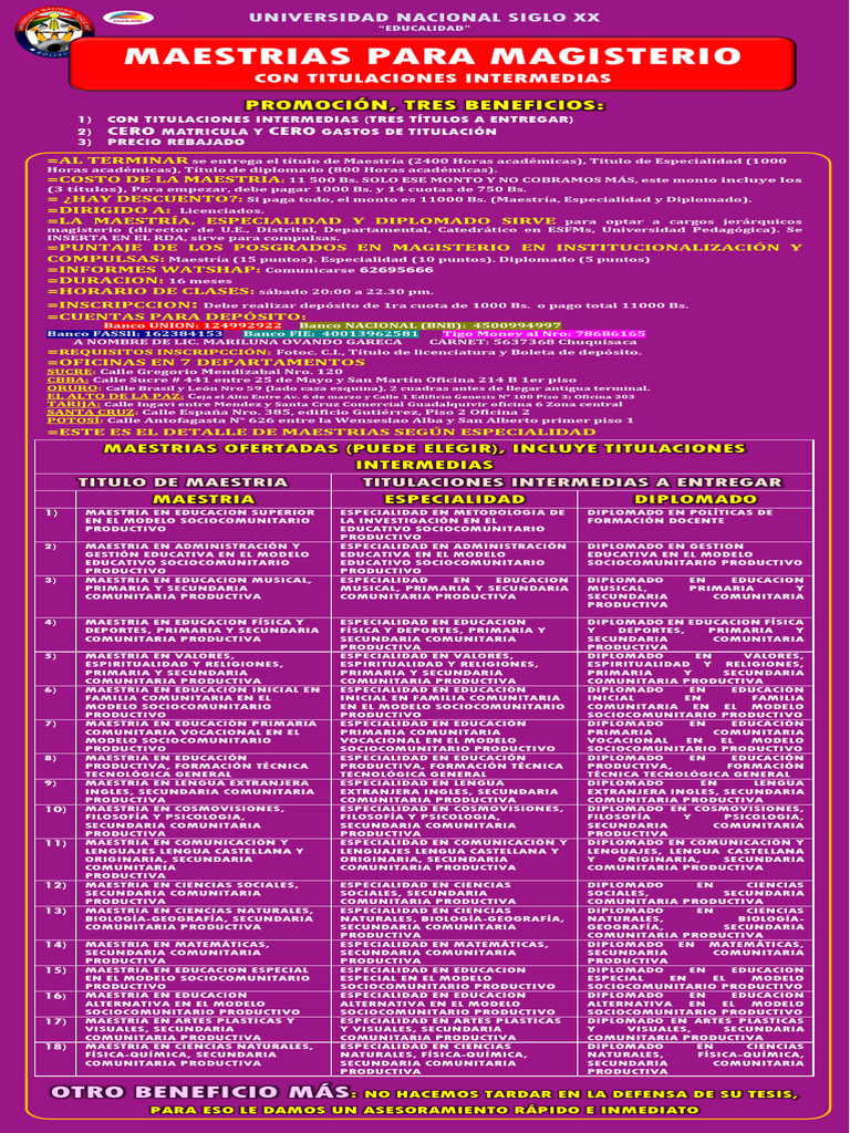 Todas Las Maestrias Magisterio-1 | Descargar gratis PDF | Educación Secundaria | Etapas educativas