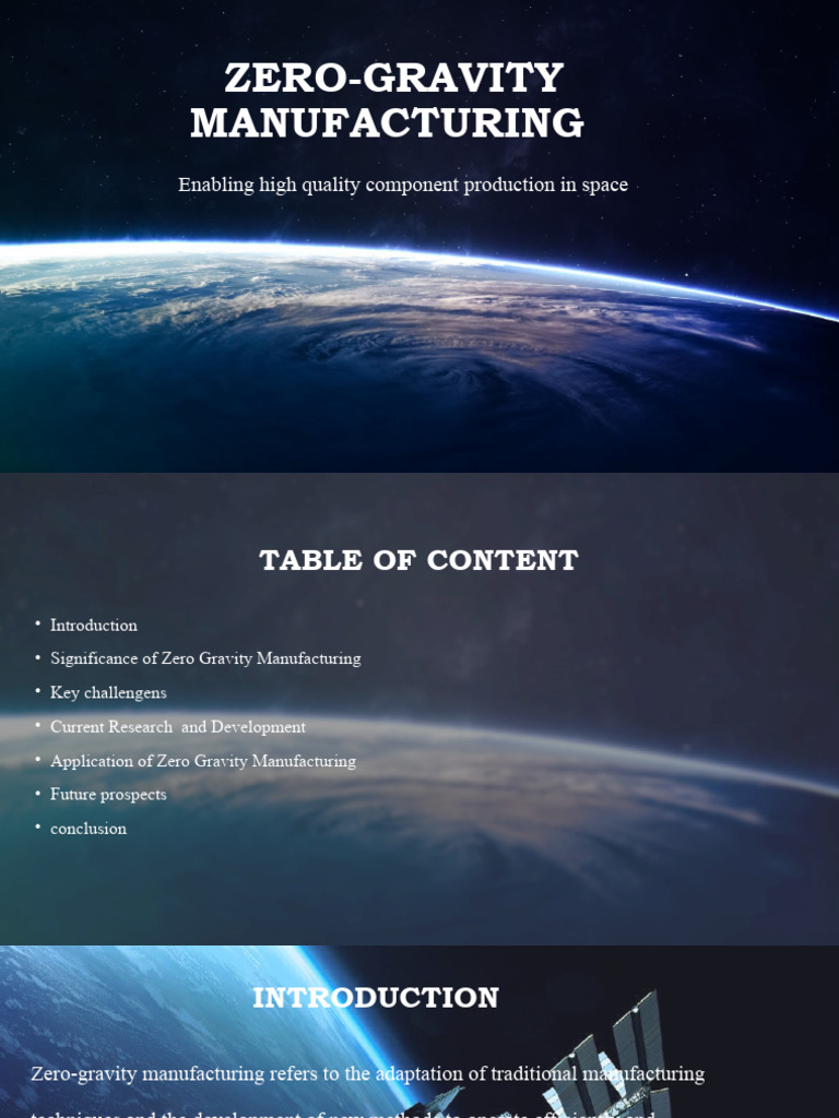 Zero Gravity Manufacturing | PDF | Spaceflight | Outer Space