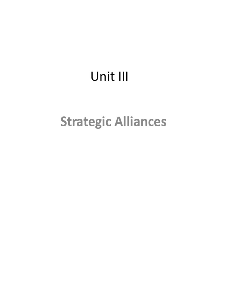 Unit-3.2 Strategic Alliance | PDF | Outsourcing | Inventory