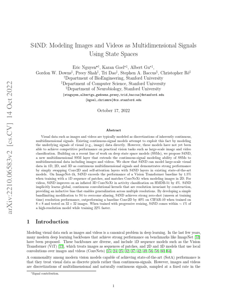 S4ND: Modeling Images and Videos As Multidimensional Signals Using State Spaces | PDF ...