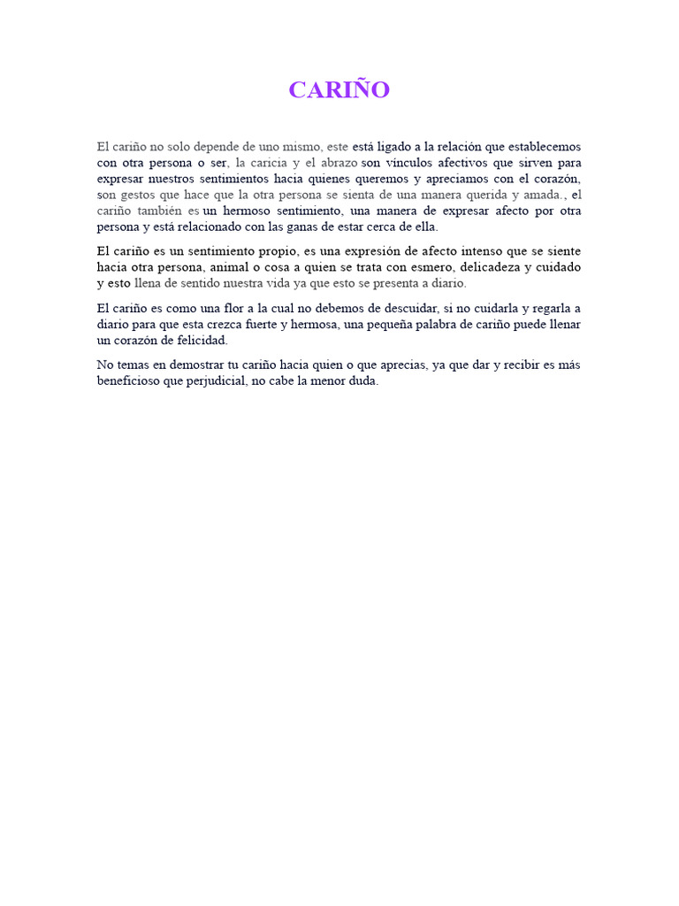 El Cariño | PDF