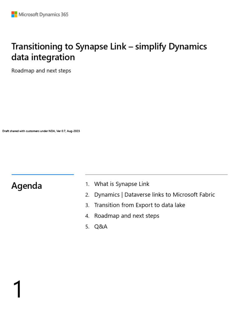 ExportToDatalakeTransitionsToSynapseLink V 01 | PDF | Software As A ...