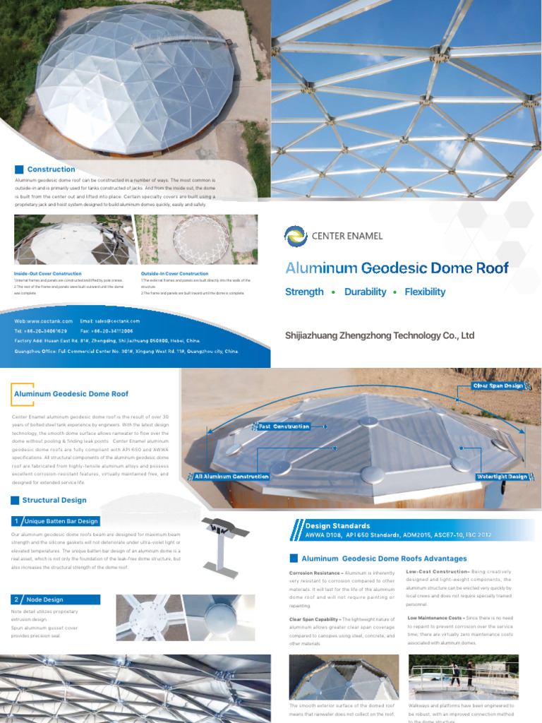 Center Enamel Aluminium Dome Roof Catalog | PDF | Oil Refinery | Roof