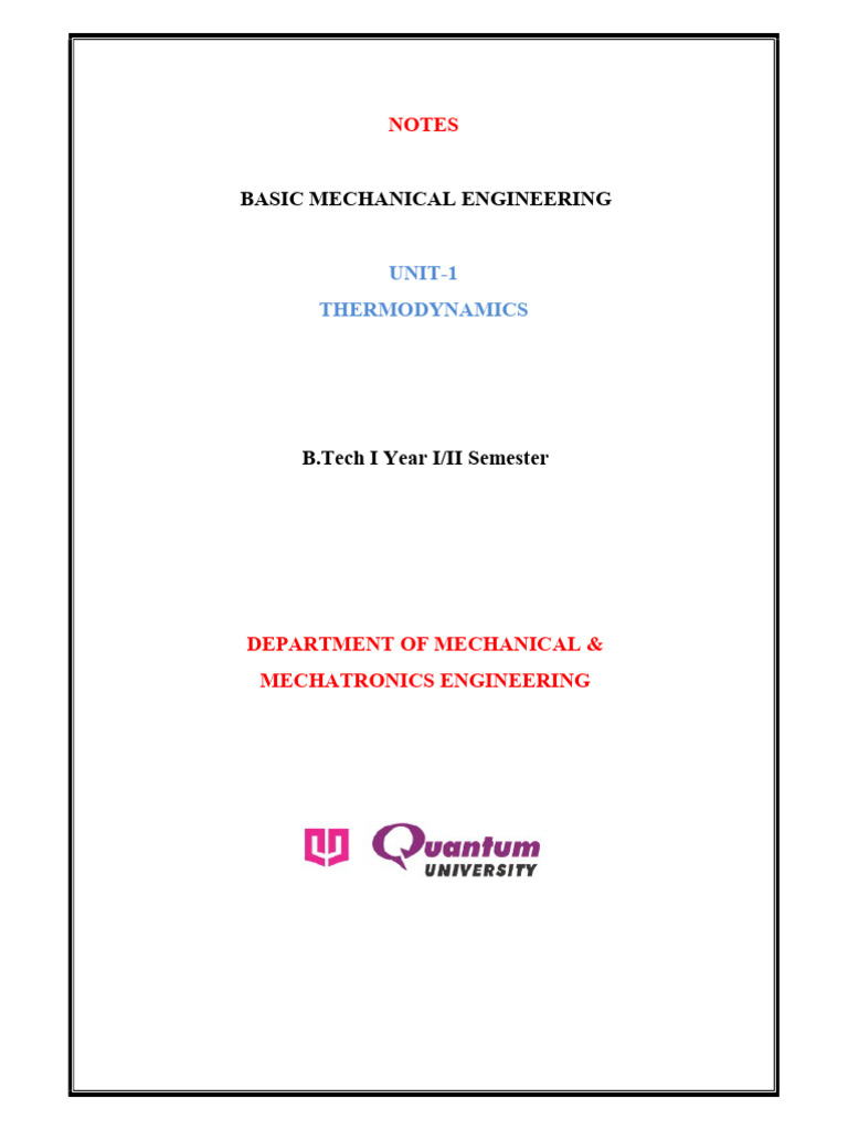 Bme Notes | PDF | Internal Combustion Engine | Heat