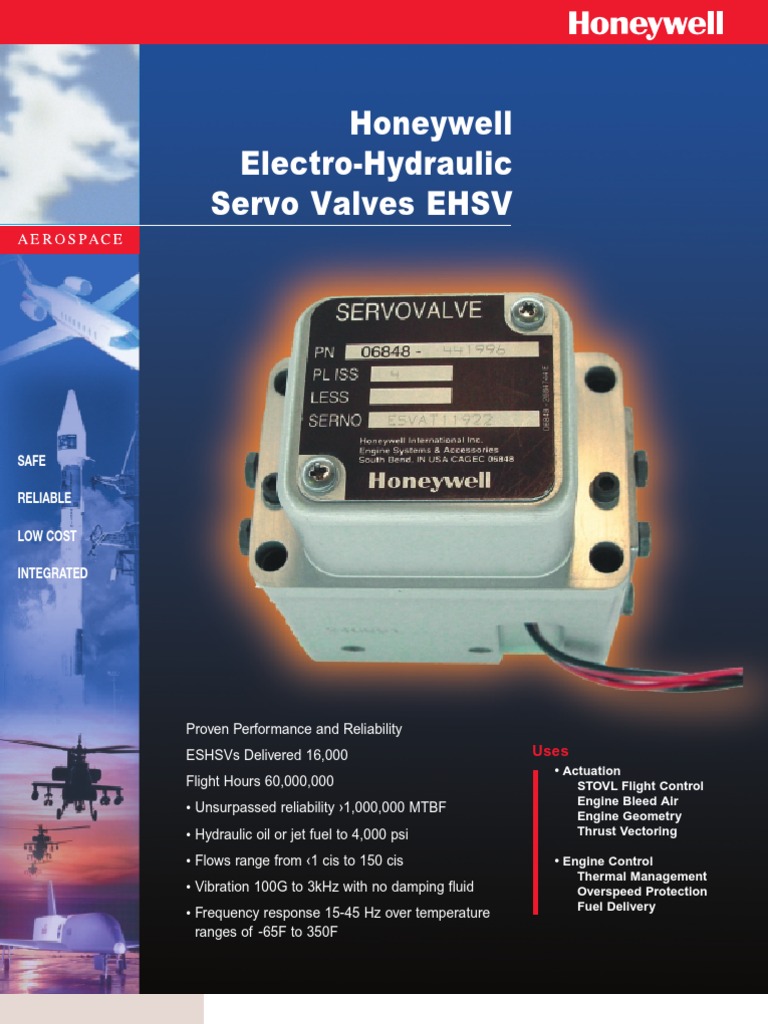 Honeywell Electro-Hydraulic Servo Valves EHSV | PDF | Engines | Machines