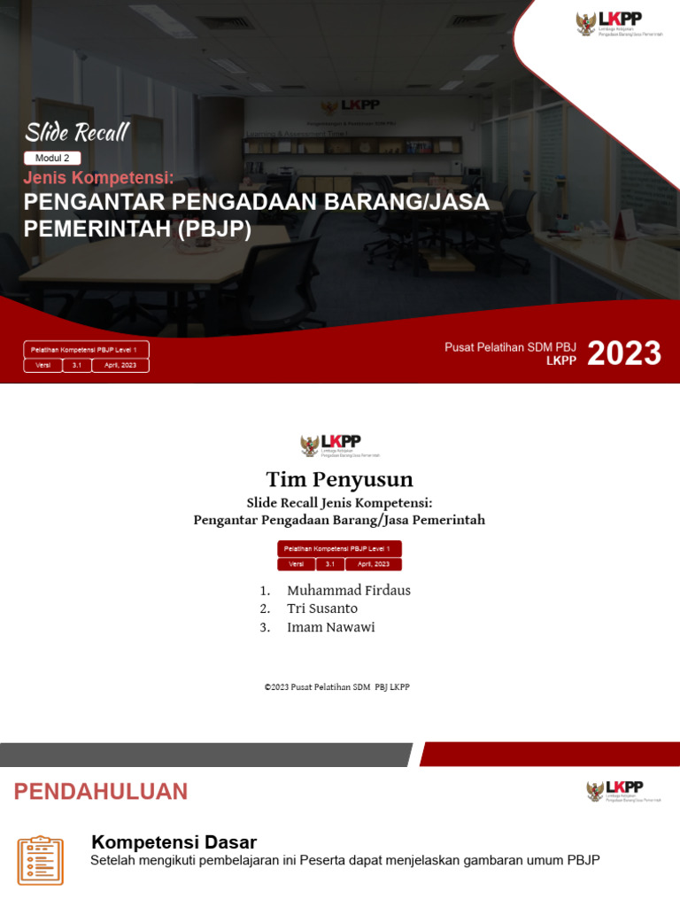 Slide Recall Modul 2 Pengantar PBJP V3.1 | PDF