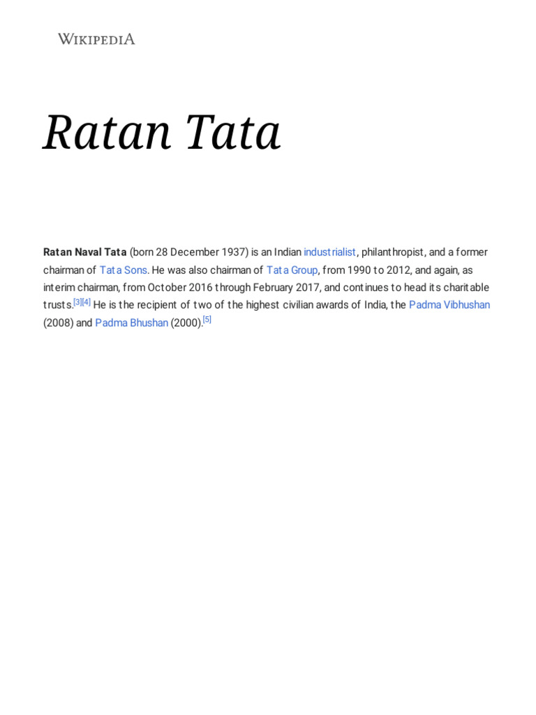 Ratan Tata | PDF
