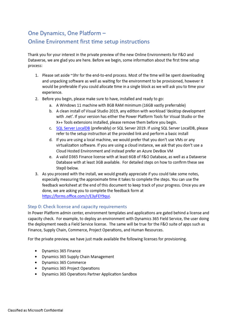 D365 F&O Online Environment Setup Guide | PDF | Microsoft Sql Server ...