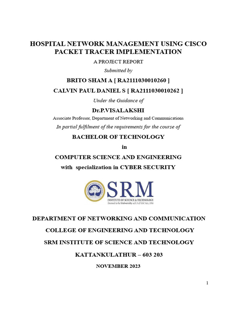 Hospital Network Managemengt With Cisco Packet Tracer Group Project ...