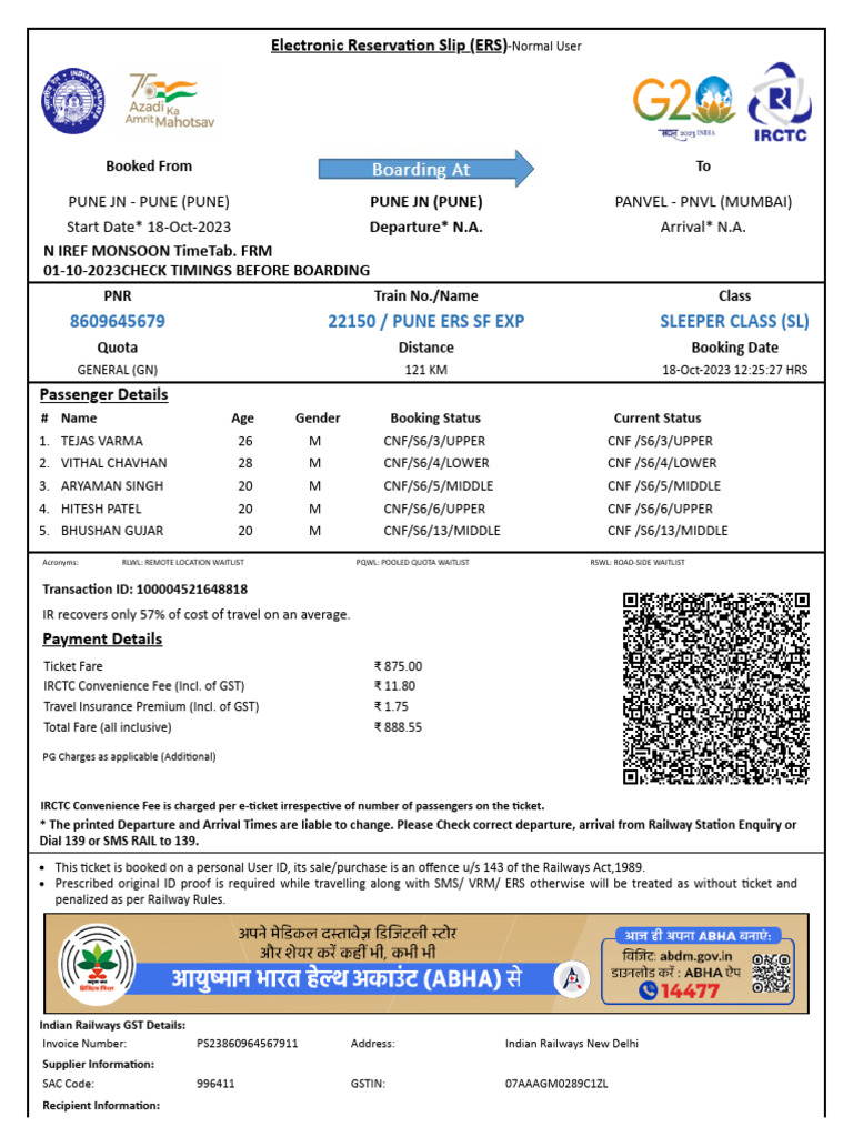 Pune To Panvel | PDF | Identity Document