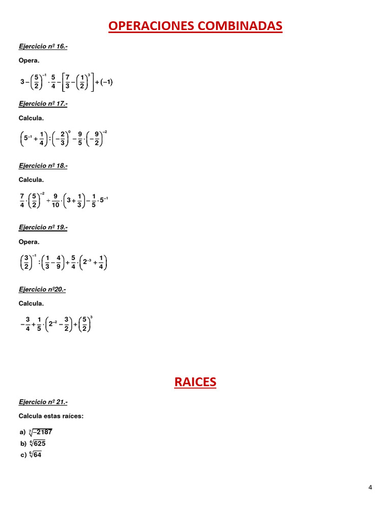 Operaciones Combinadas de Fracciones | PDF Operaciones Combinadas de Fracciones | PDF