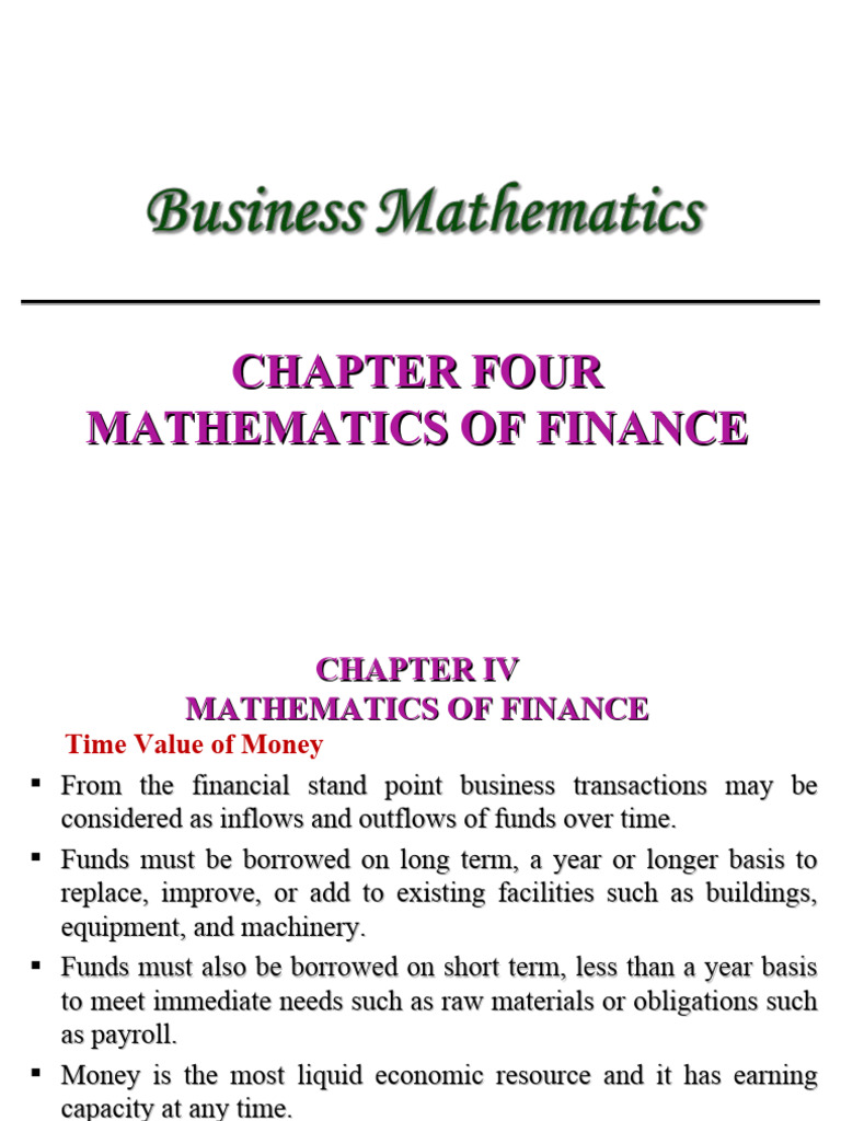 Maths CH-4 PPT-1 | PDF | Interest | Loans