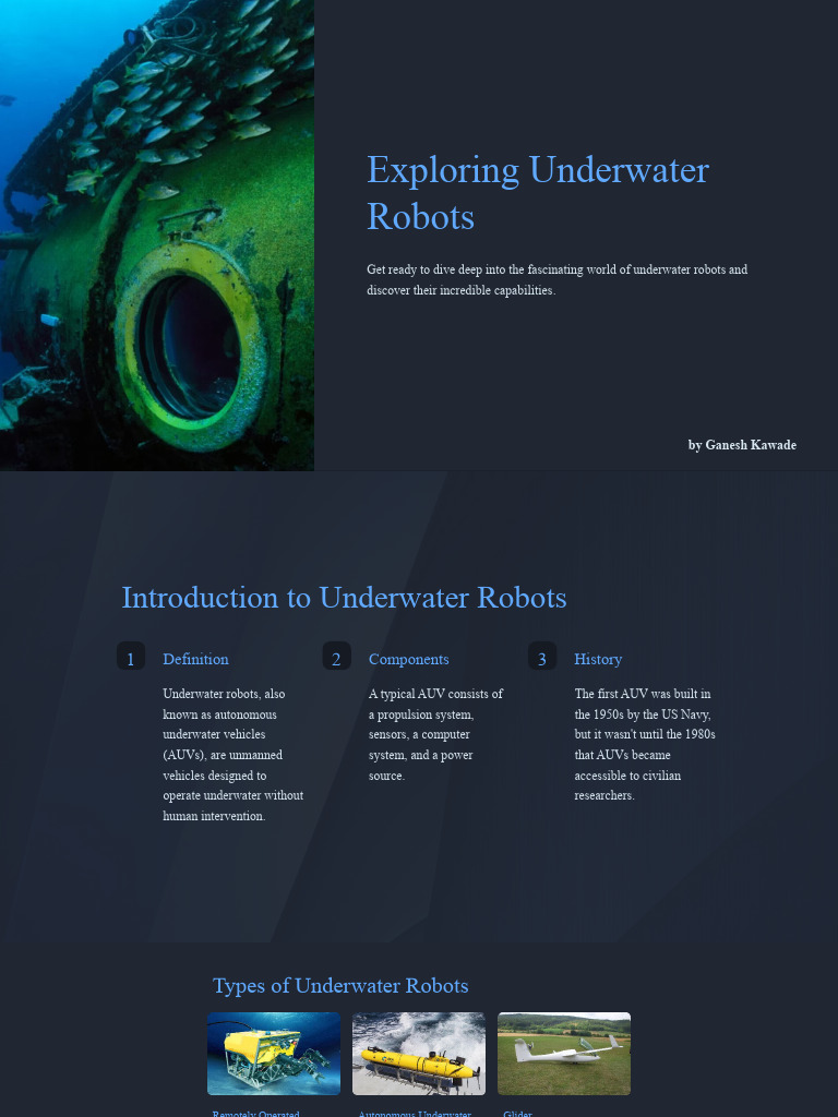 Exploring Underwater Robots | PDF | Earth Sciences
