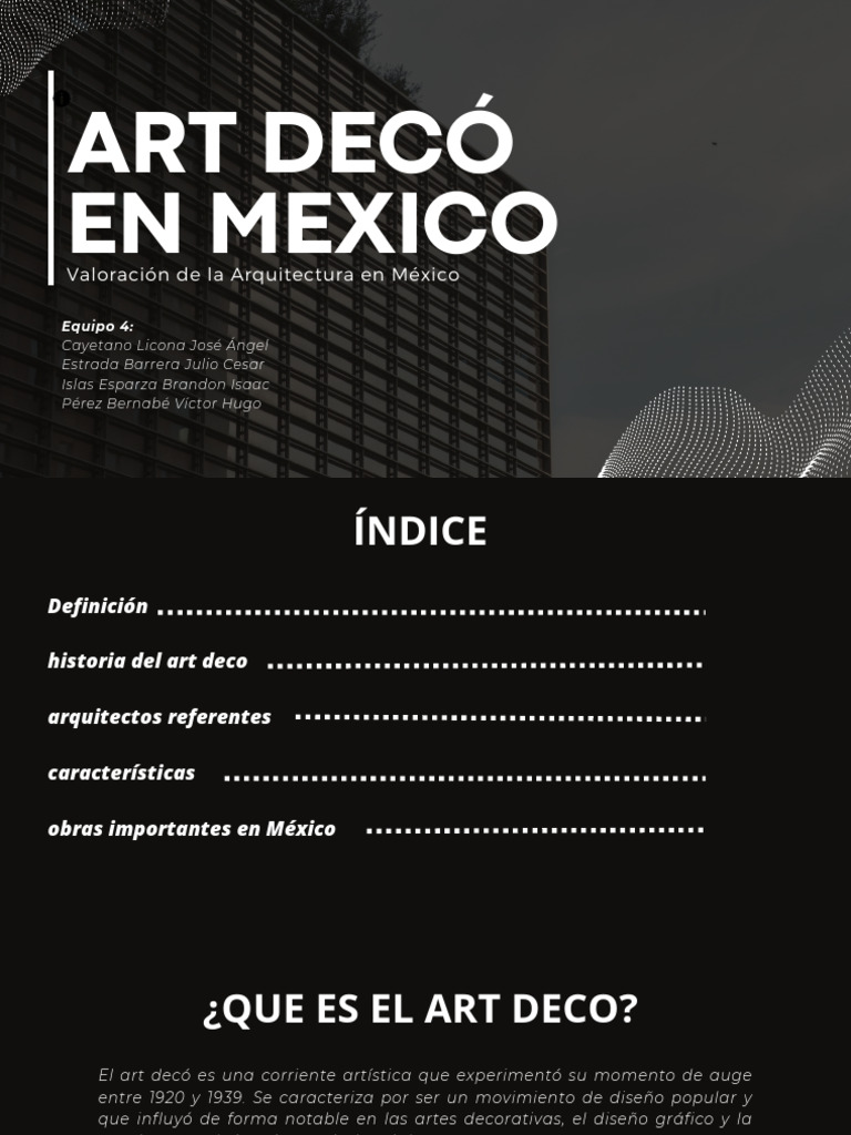 Equipo 4 - Art Deco | PDF | Arte deco | México