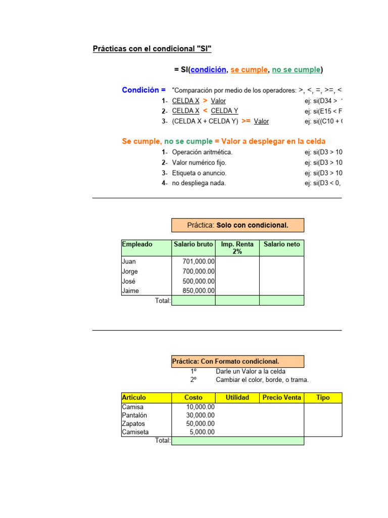 5 - Función - SI | PDF