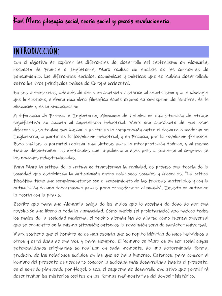 Karl Marx | PDF | La teoría de la alienación de Marx | Karl Marx