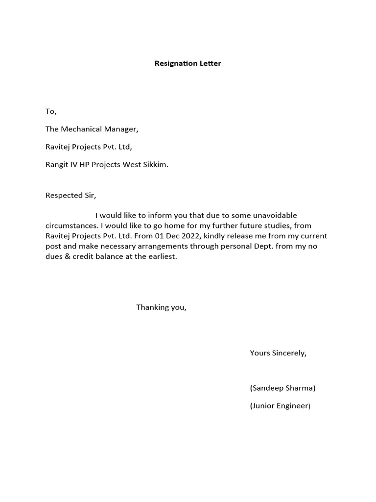 Resignation | PDF