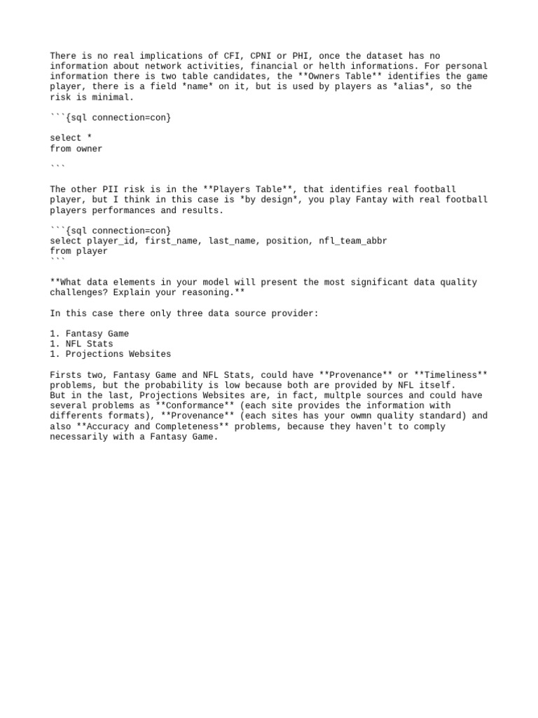 NFL Sensitive Data | PDF