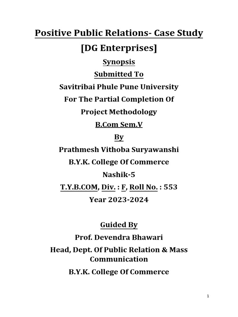 Prathmesh Pro | PDF | Public Relations | Reputation