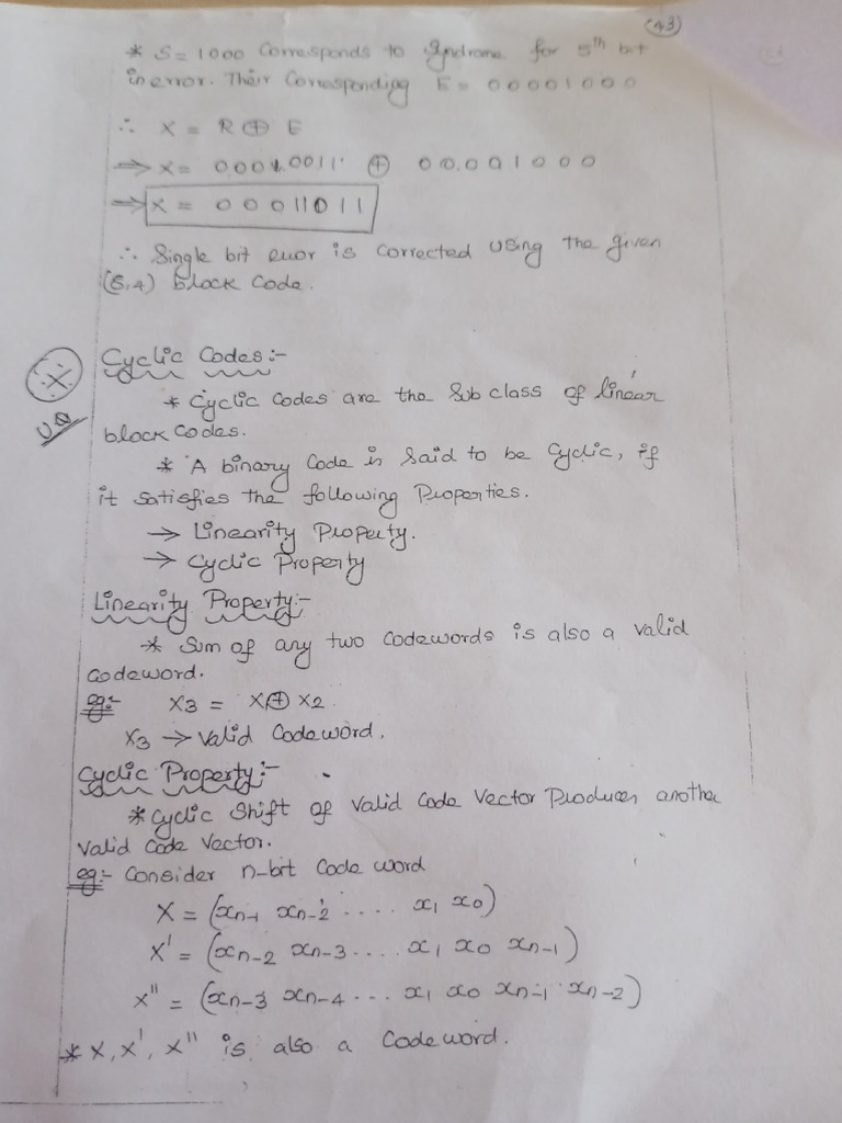 Cyclic Codes - Unit 5 | PDF