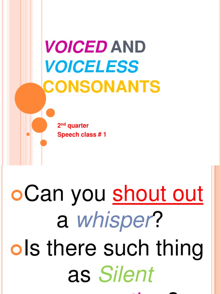 An Introduction to Voiced and Voiceless Consonants | PDF | Consonant ...