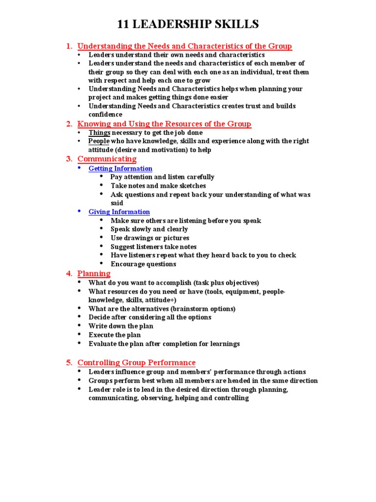 11 Leadership Skills | PDF | Leadership | Behavioural Sciences