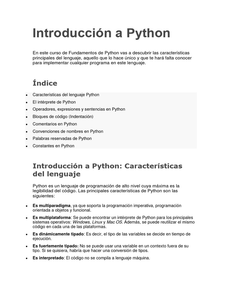 Separata Fundamentos Python | PDF | Python (lenguaje de programación) | Tipo de datos