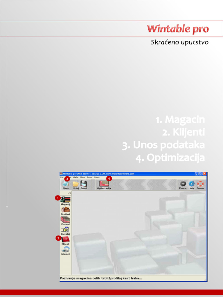 Wintable Pro - Skraceno Uputstvo Za Upotrebu | PDF