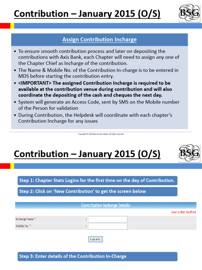 Contribution Presentation - Jan 2015 (Outstation) | PDF | Cheque | Password