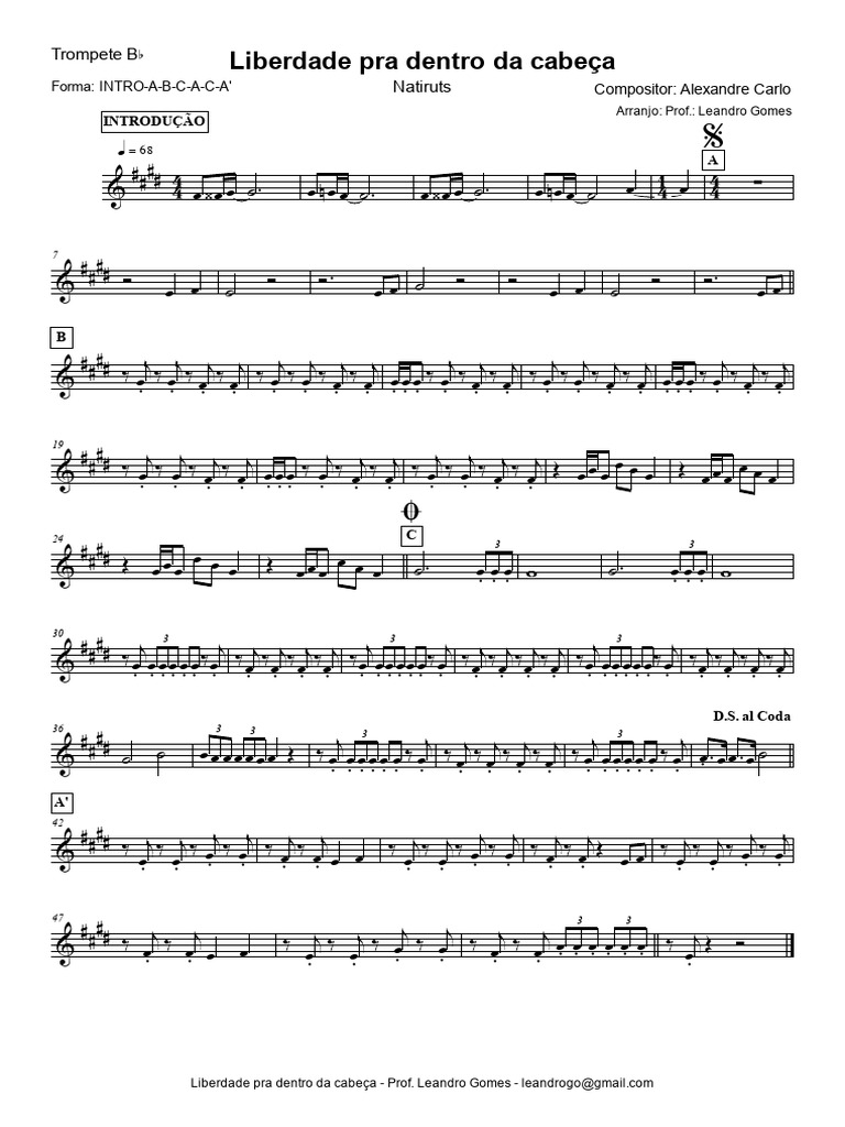 Liberdade Pra Dentro Da Cabeca D - Trompete BB | PDF