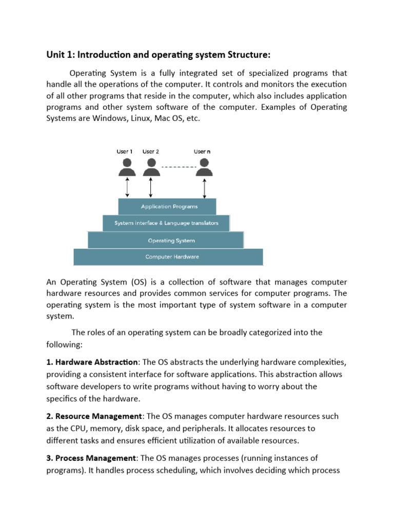 Unit 1 - OS | Download Free PDF | Operating System | Graphical User Interfaces