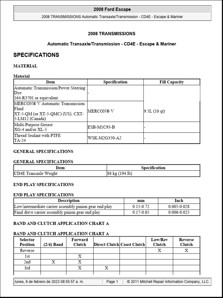 Cd4e 2008 | PDF | Automatic Transmission | Manual Transmission