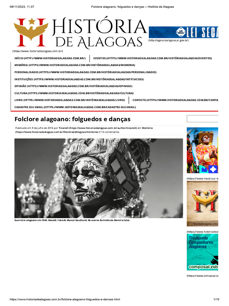 Folclore Alagoano - Folguedos e Danças - História de Alagoas | PDF ... Folclore Alagoano - Folguedos e Danças - História de Alagoas | PDF ...