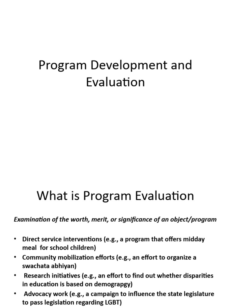 Program Evaluation ADP | PDF | Program Evaluation | Evaluation