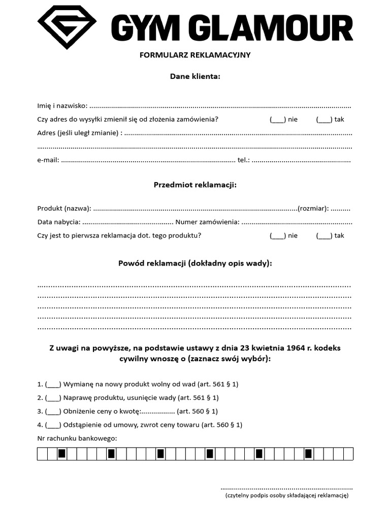 Userdatapublicuploadgg Formularz Reklamacyjny PDF | PDF